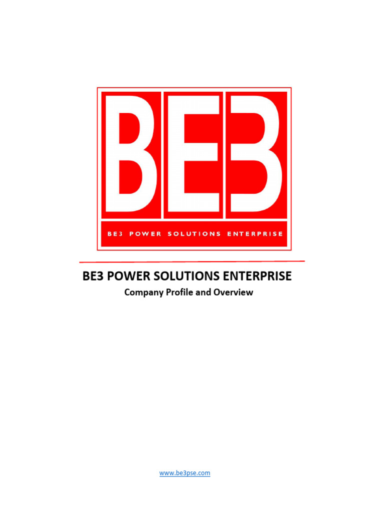 BE3 Power Solutions: Company Profile | PDF | Makati | Power Supply