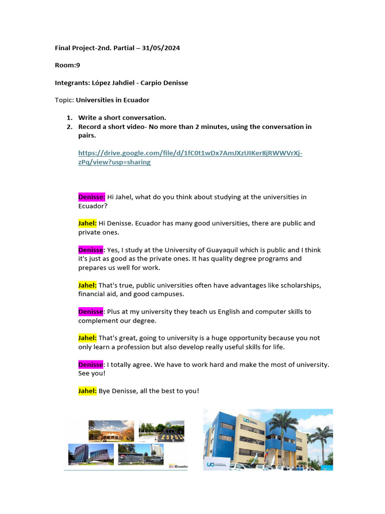 Ecuador University Insights Video | PDF | Career & Growth