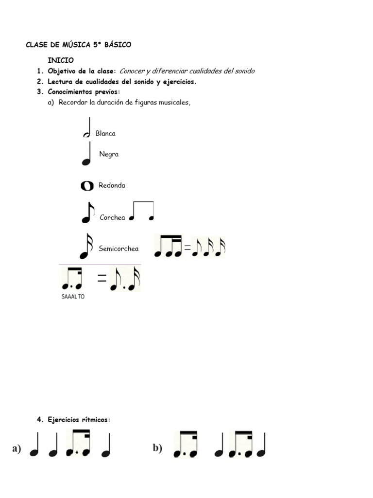 Clase de Música 5 - 2 | PDF | Sonido | Ritmo