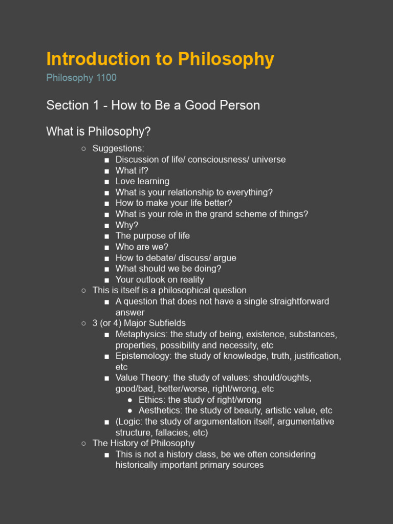Intro Philosophy - Notes | PDF | Utilitarianism | Divine Command Theory