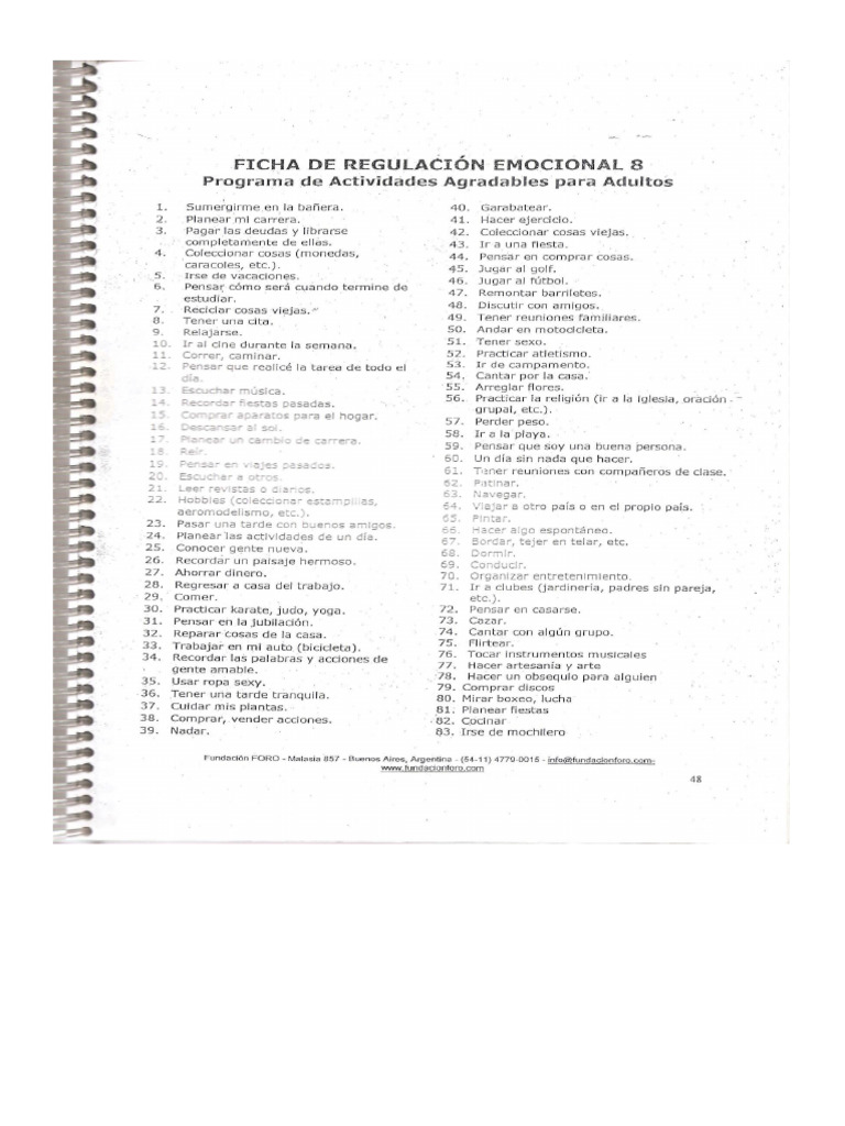Regulacion Emocional Activ Agradables | PDF