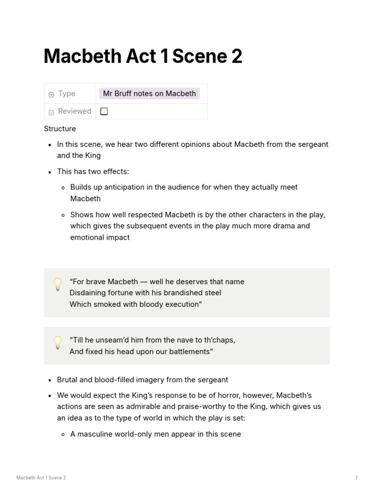 Macbeth Act 1 Scene 2 | PDF | Macbeth