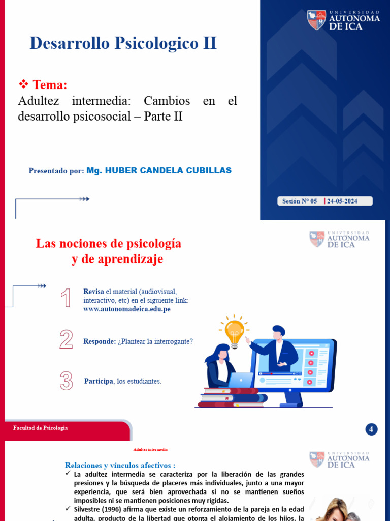 Adultez Intermedia - Desarrollo Psicosocial Semana 05 | PDF | Adultos | Ciencias del comportamiento