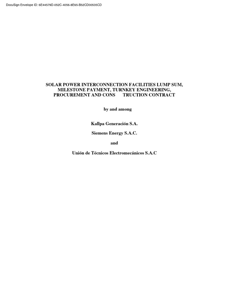 Contrato - Kallpa - Intercon Signed | PDF | Employment | Electrical Grid