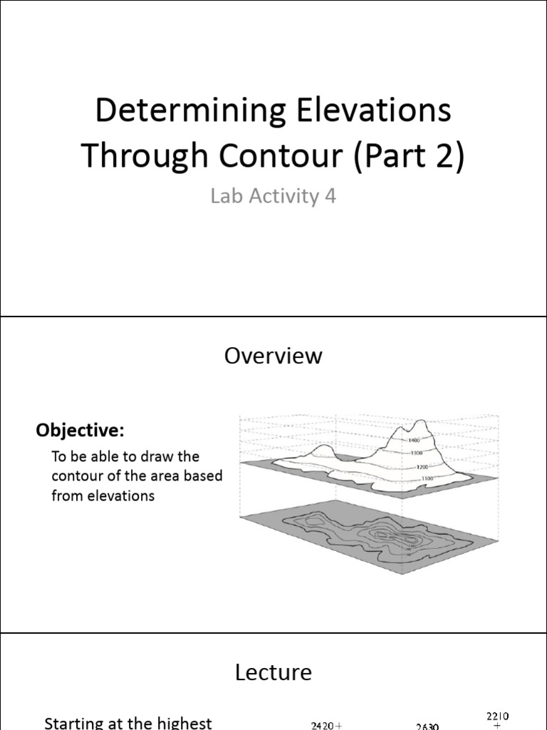 Determining Elevations Through Contour Part 2 1 | PDF | Teaching Methods & Materials | Home & Garden