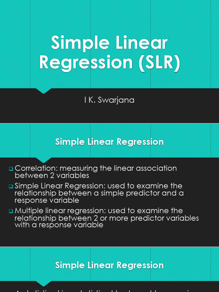 Intro to Simple Linear Regression | PDF | Teaching Methods & Materials | Science & Mathematics