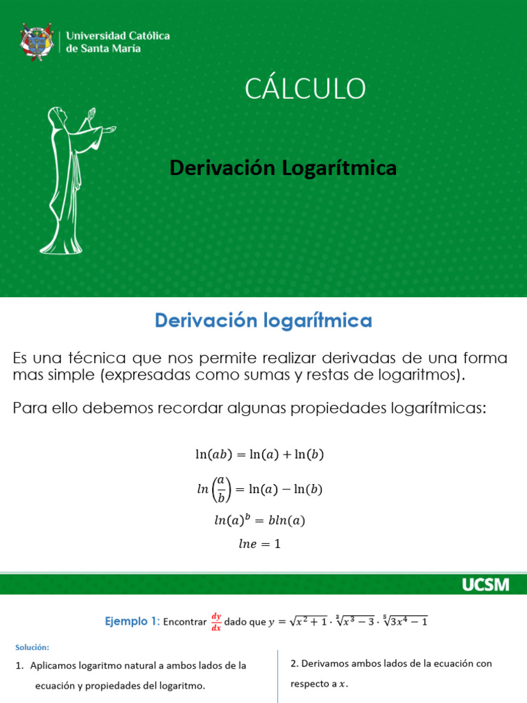 F2 - 4 - Derivación Logarítmica | PDF | Logaritmo | Matemáticas