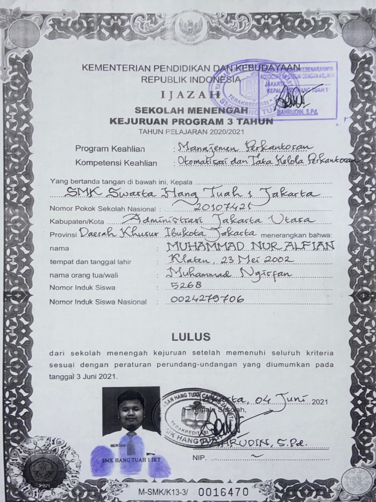 Fotocopy Ijazah Terakhir Legalisir | PDF