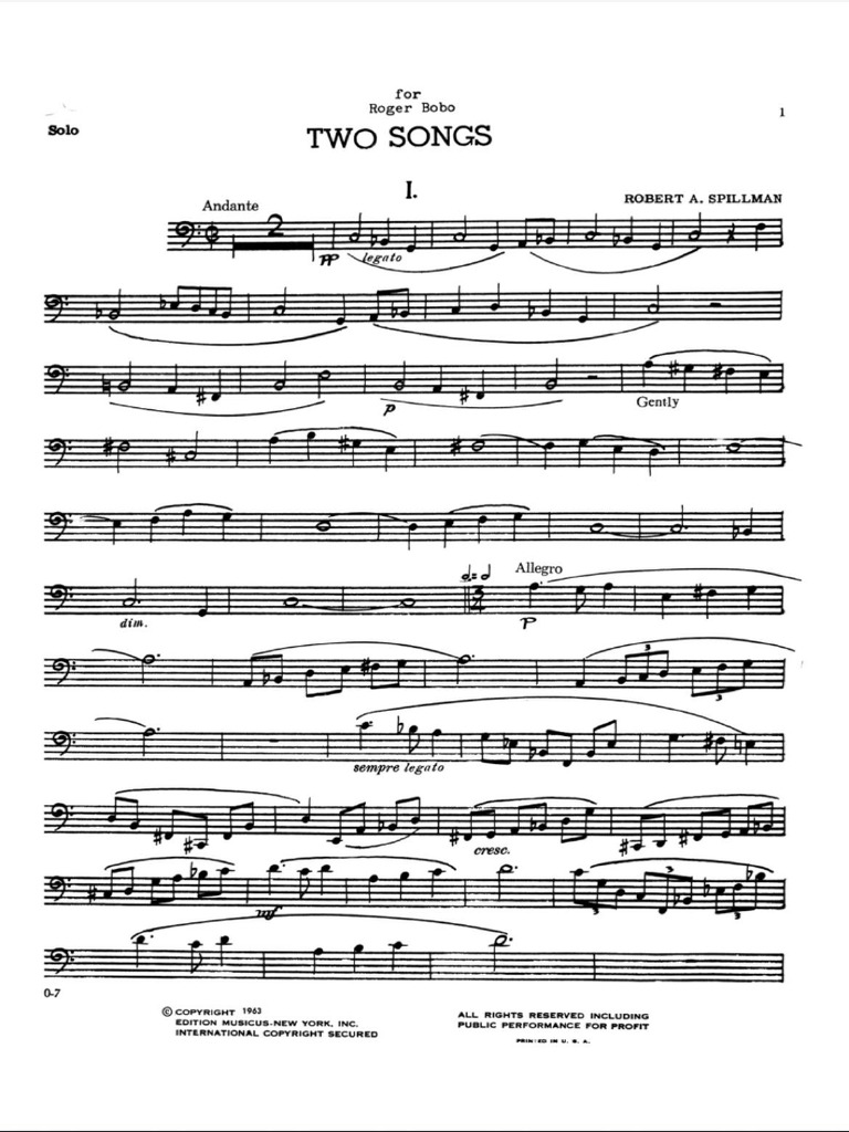 Robert Spillman Bass Trombone Solo | PDF