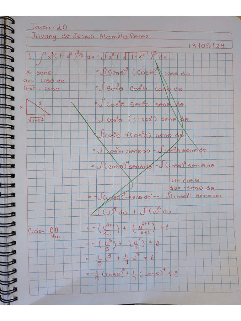 Tarea 20. Sustitución Trigonométrica (13 May 2024 A La(s) 08:46) | PDF