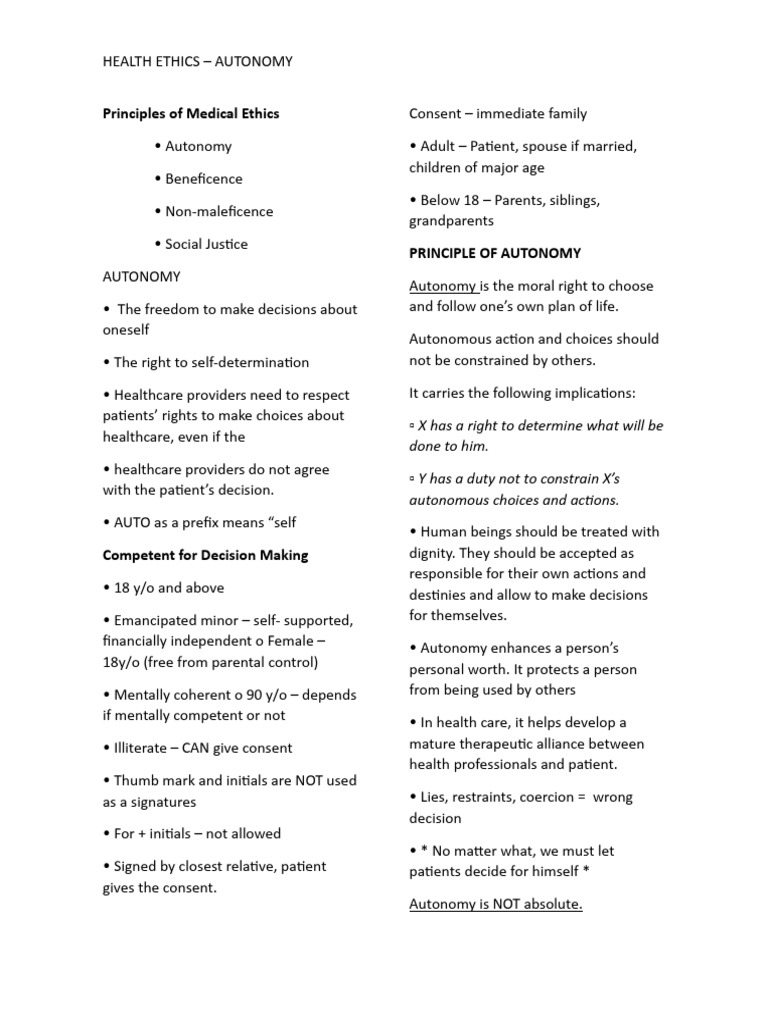 AUTONOMY | Download Free PDF | Autonomy | Informed Consent