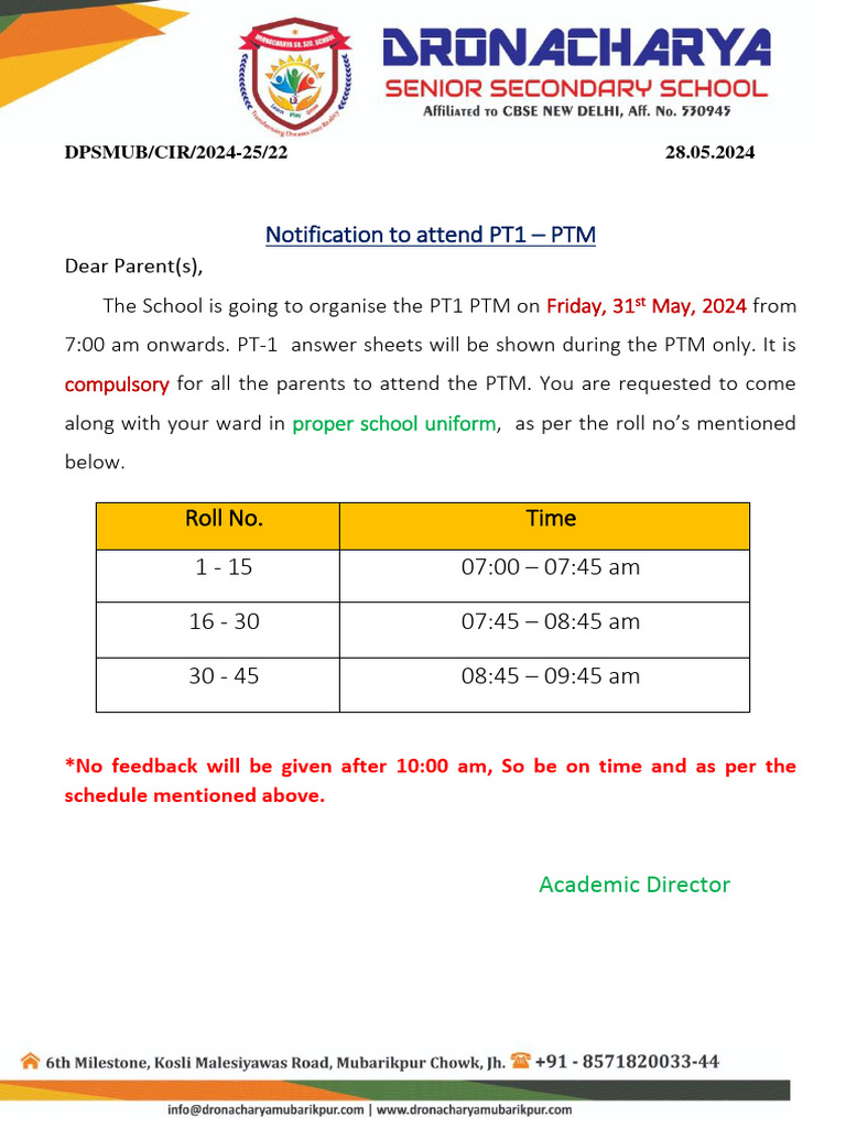 DPSMUB2024-25 Circular-22 | PDF