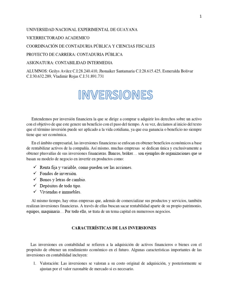 Inversiones 3 | PDF | Compartir (Finanzas) | Business