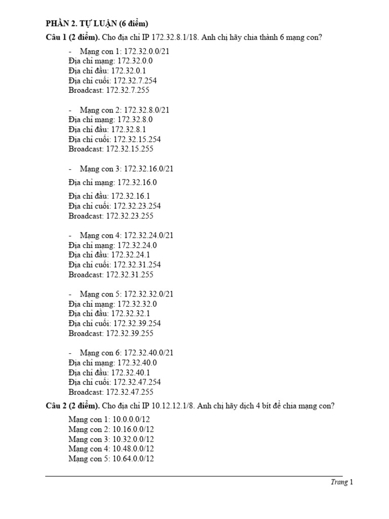Tự Luận-MMT | PDF
