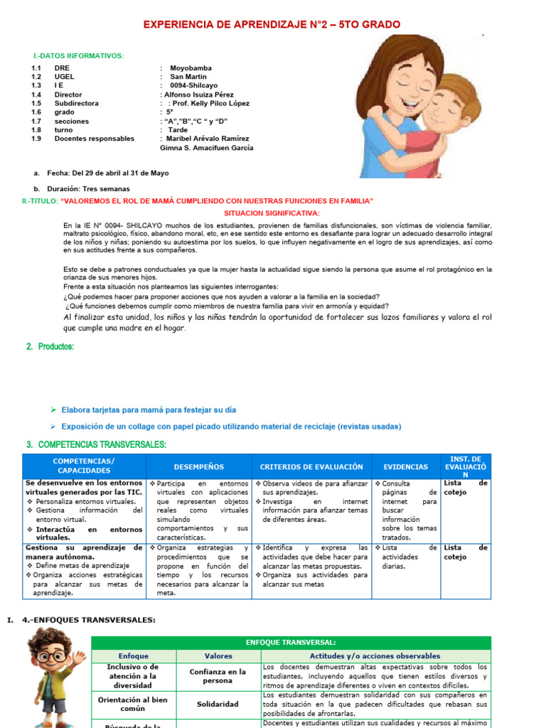 Experiencia de Aprendizaje N 2-Mayo | PDF | Aprendizaje | Histograma