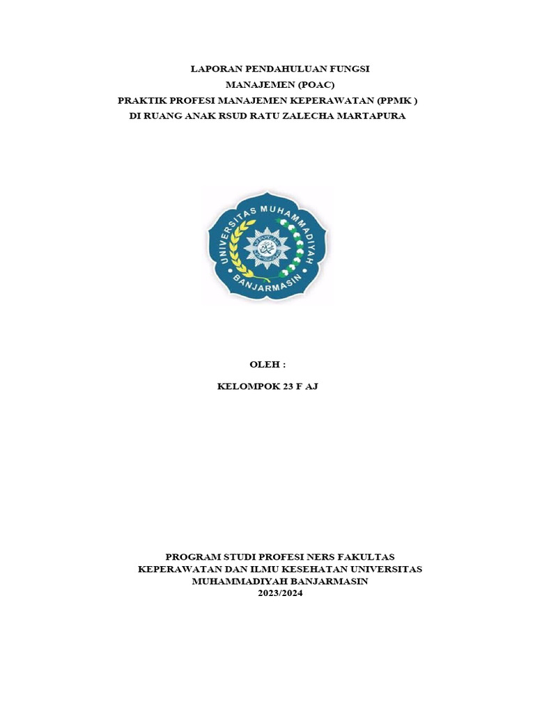 Fungsi Manajemen POAC dalam Keperawatan | PDF