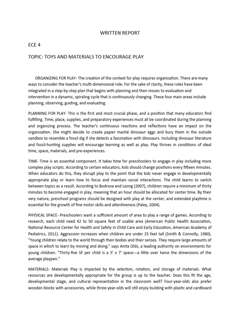 WRITTEN REPORT WPS Office | PDF | Preschool