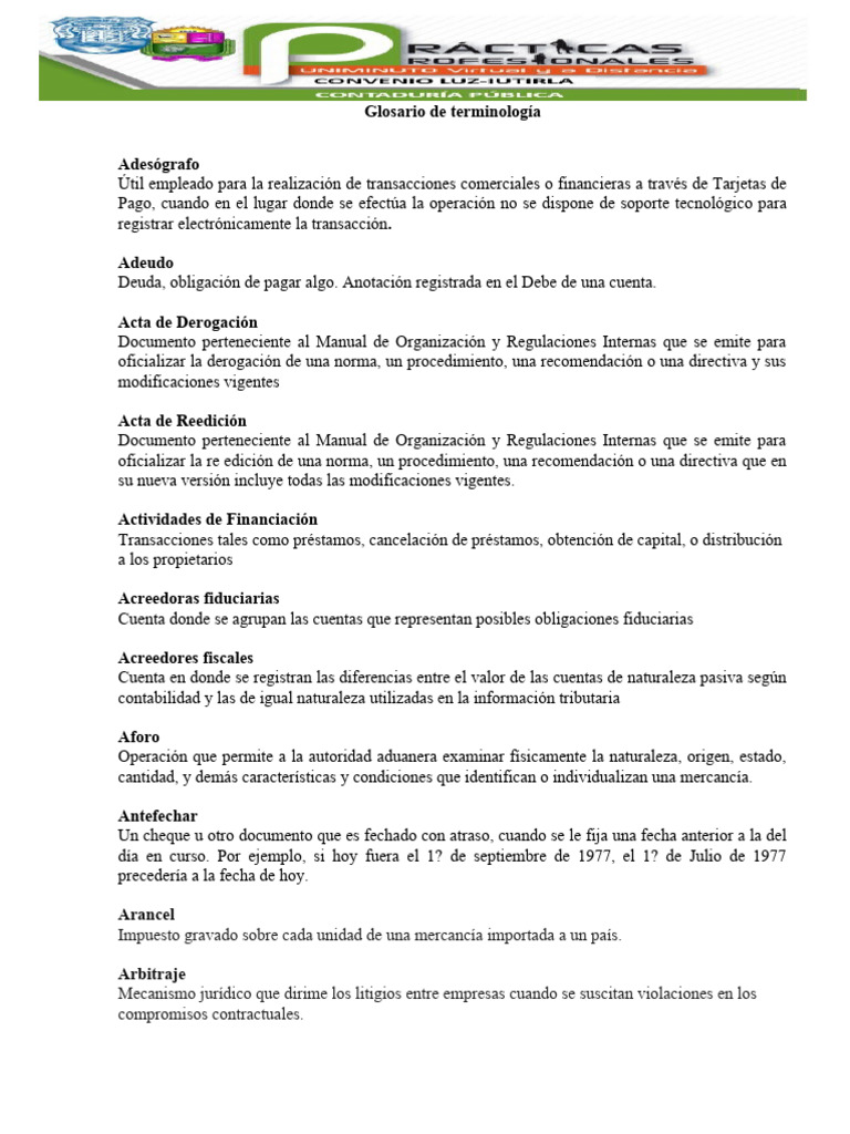 Glosario de terminos Contables | Descargar gratis PDF | Contabilidad ...