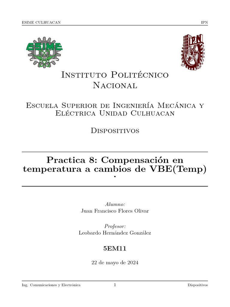 Practica8 Dispositivos | PDF | Electromagnetismo | Dispositivos semiconductores