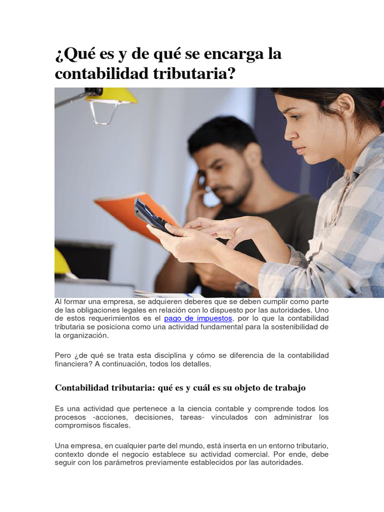 La Contabilidad Tributaria | PDF | Contabilidad | Business