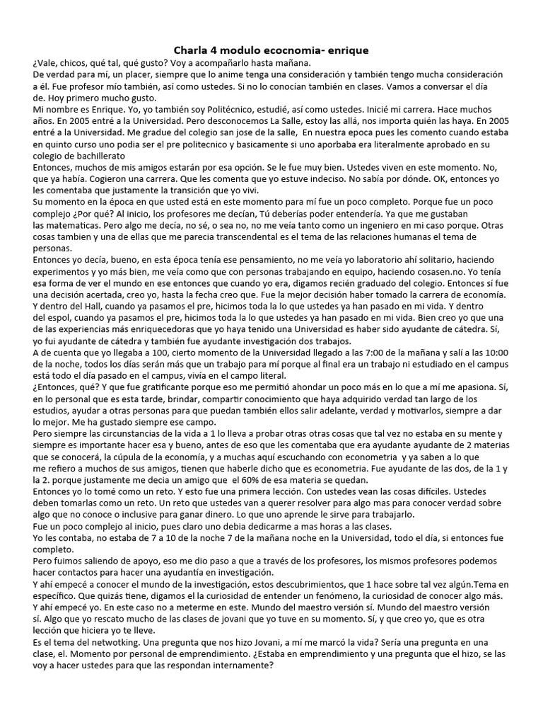 Charla 4 Modulo Ecocnomia | PDF | Verdad