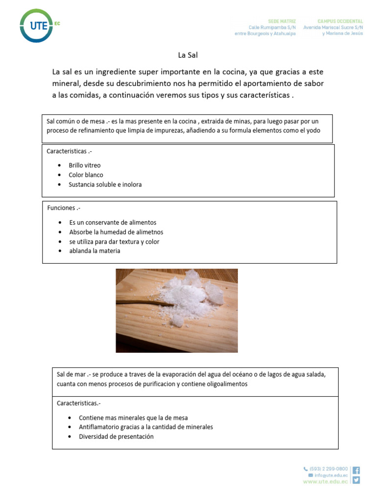 La Sal.-Brandon Ruiz 1A | PDF | sal | Química