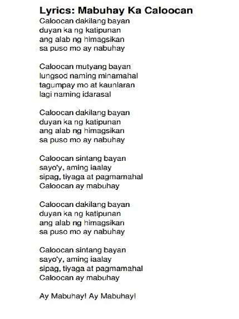 Caloocan Hymn | PDF