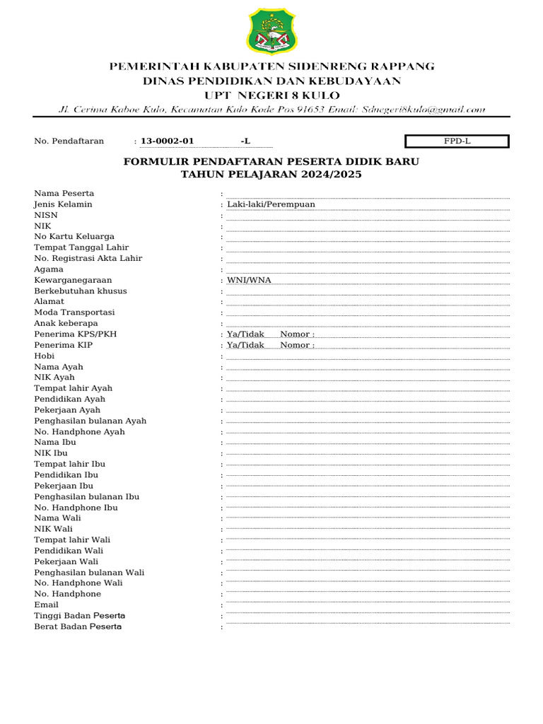 Formulir PPDB | PDF | Kesehatan Holistik