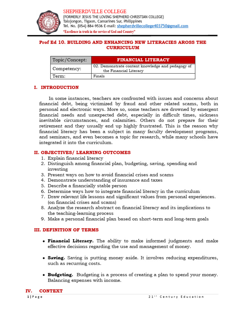 Financial Literacy Teaching Guide | PDF | Insurance | Life Insurance