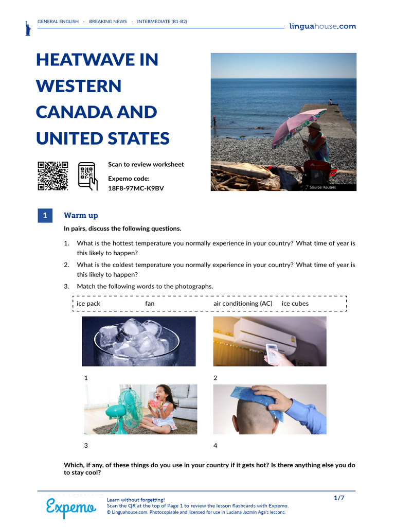 Heatwave in Western Canada and United States American English Student ...
