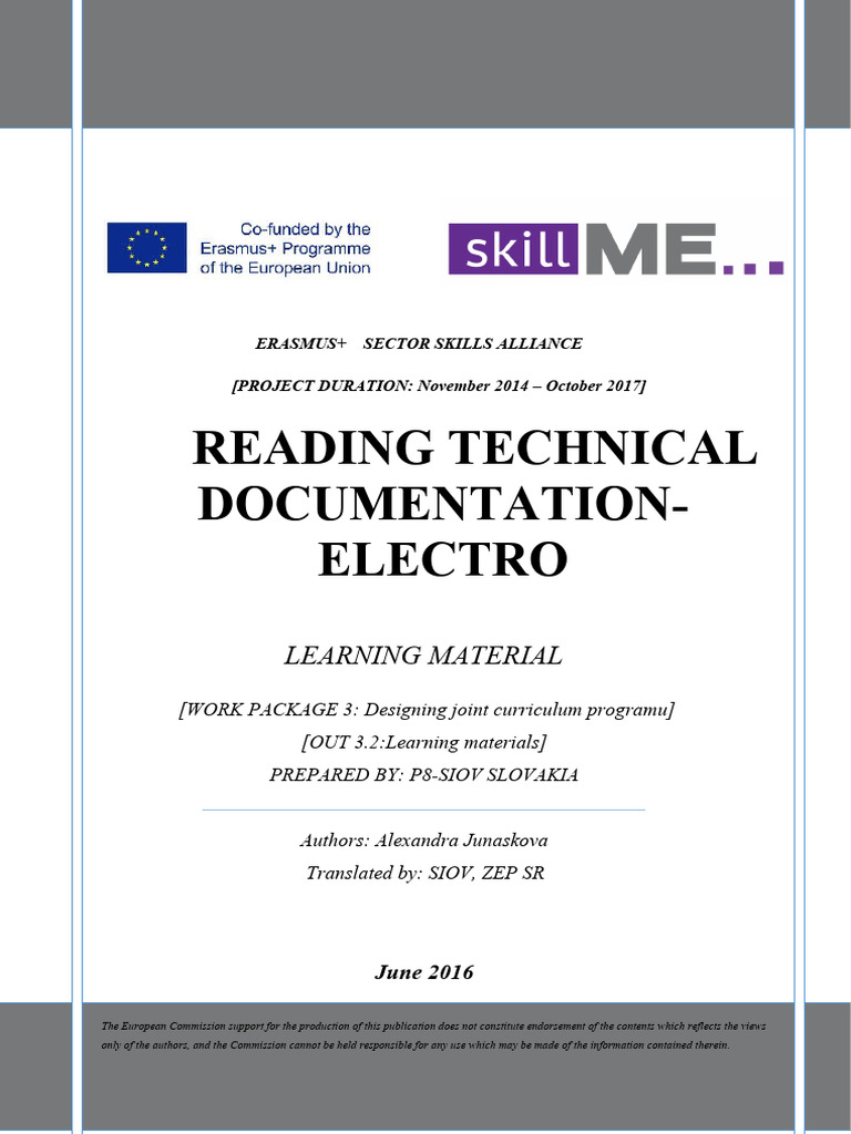 skillME Reading technical documentation Electro – Learning materials (EN) | PDF | Printed ...