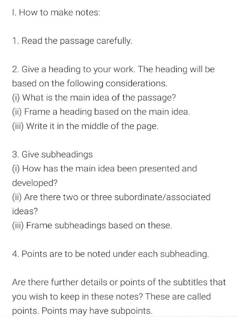 11TH Note Making | PDF