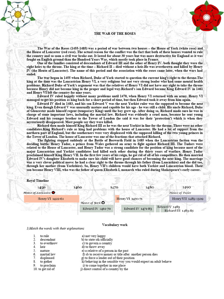 The War of The Roses | PDF | Wars Of The Roses | House Of Lancaster