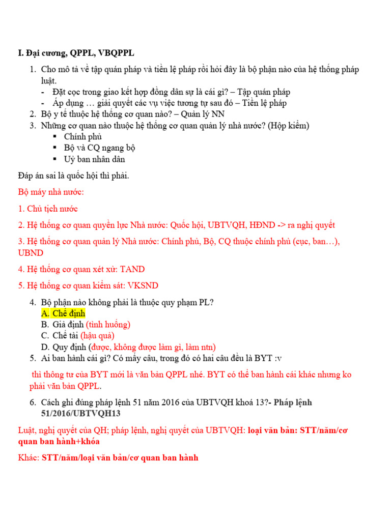 I. Đ I Cương, QPPL, VBQPPL: 51/2016/UBTVQH13 | PDF