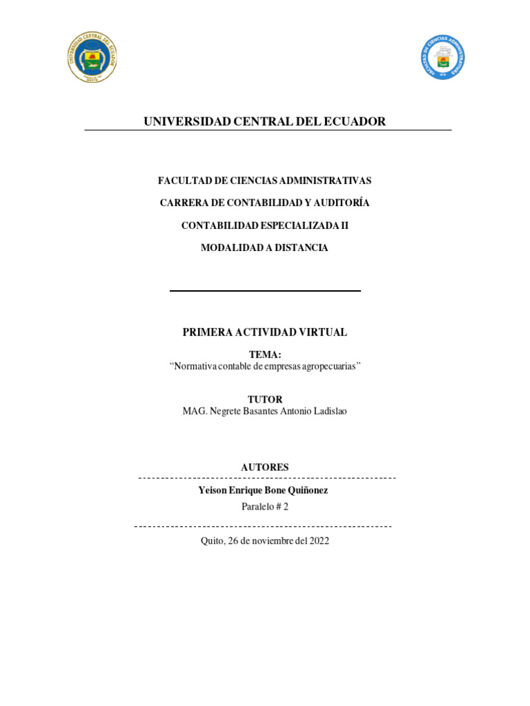 Primera Actividad Virtual-Yeison Bone | PDF | Contabilidad | Mercado (economía)
