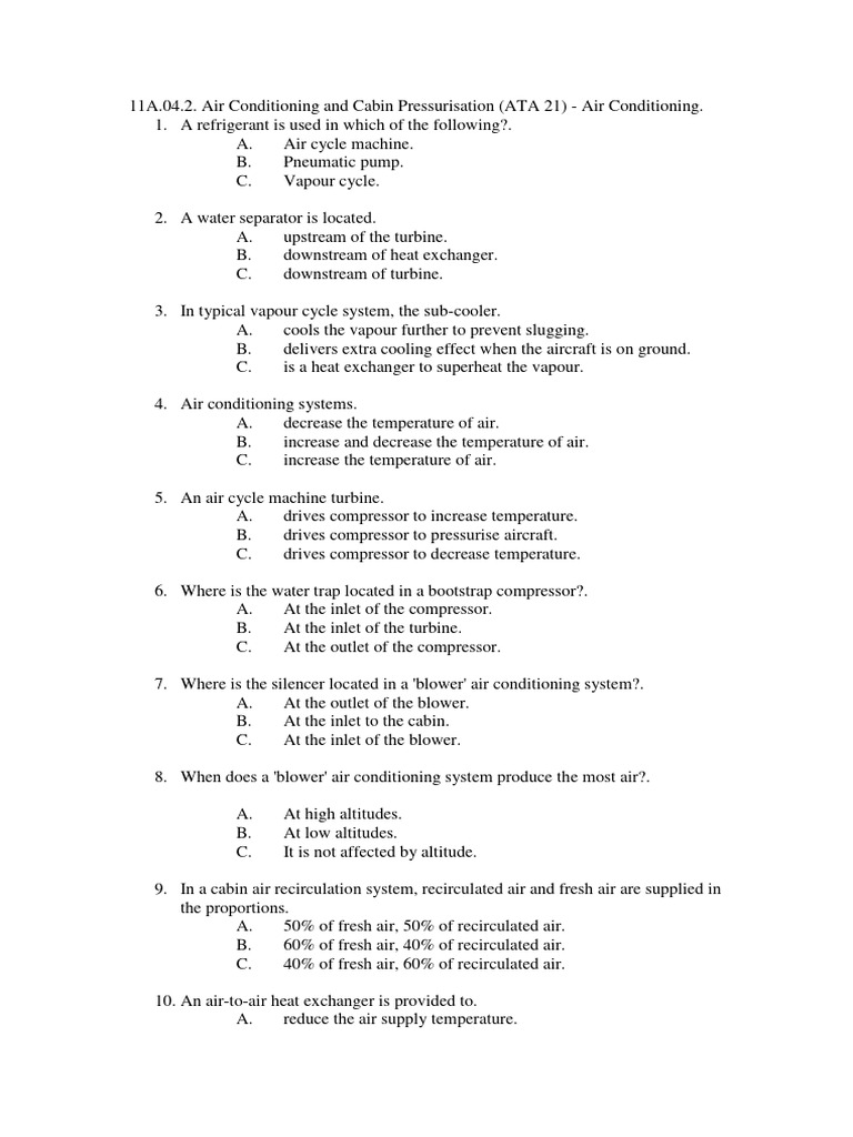 ATA 21 - No Key | PDF | Gases | Chemical Engineering
