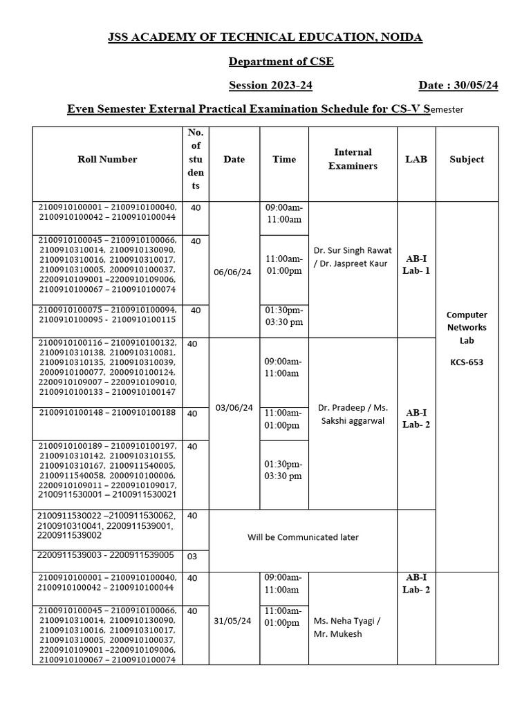 3rd Yr External Practical | PDF