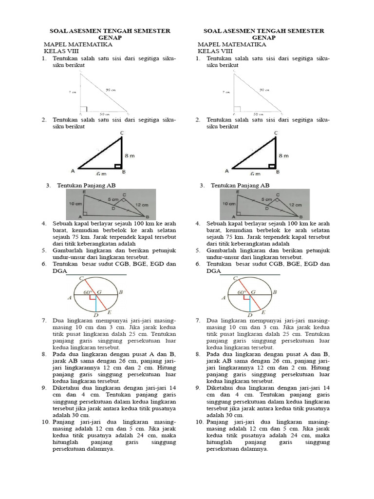 Soal Matematika Kelas VIII | PDF