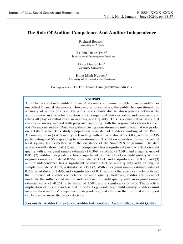 The+Role+Of+Auditor+Competence+And+Auditor+Independence (1) | Download ...