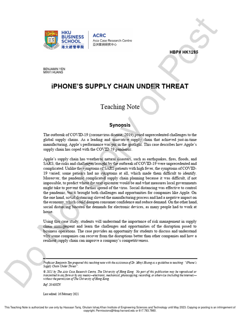 Case Study Solution | PDF | Supply Chain | Lean Manufacturing