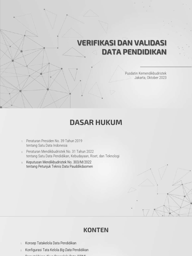 Verifikasi Validasi Data Pendidikan | PDF