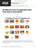 14 Basic Cuts of Vegetables With Sizes | PDF | Cookware And Bakeware | Home