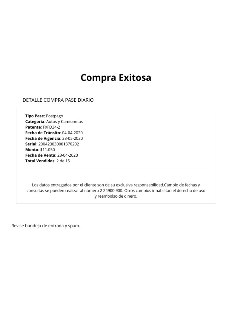 Compra Exitosa - Portal Pdui | PDF