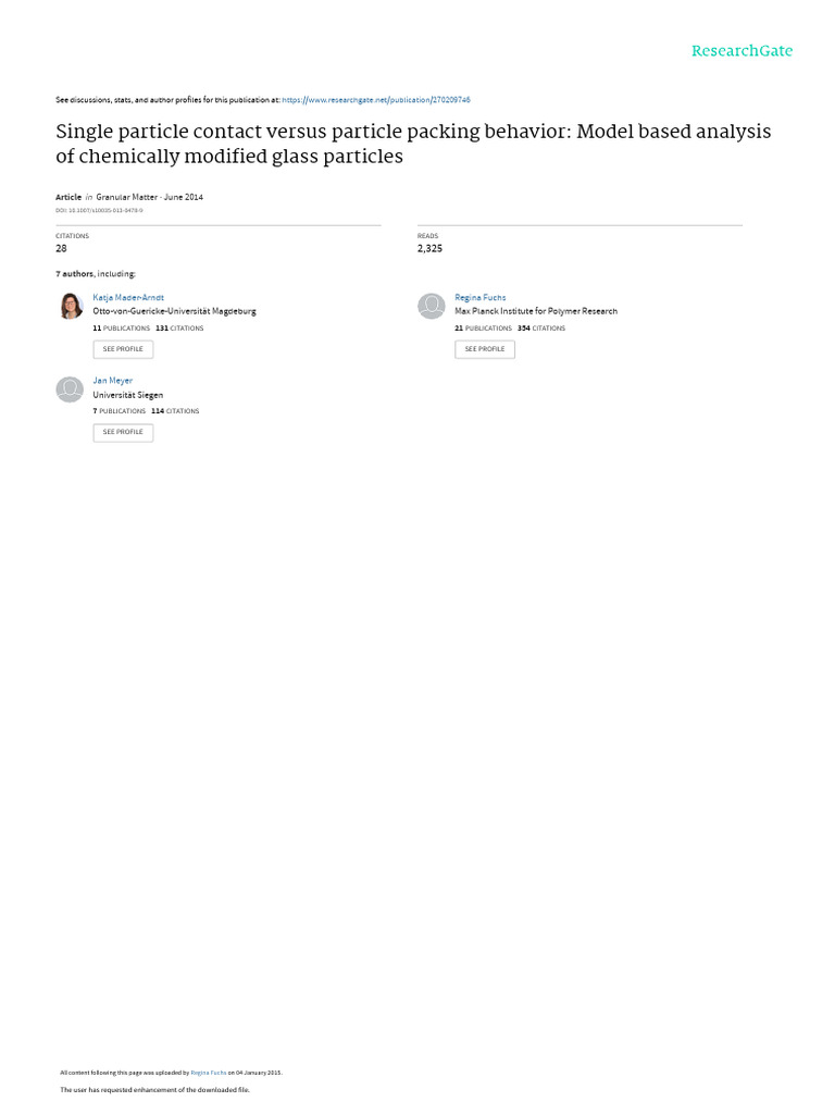 Journal_Single Particle Contact Versus Particle Packing Behavior_ Model ... Journal_Single Particle Contact Versus Particle Packing Behavior_ Model ...