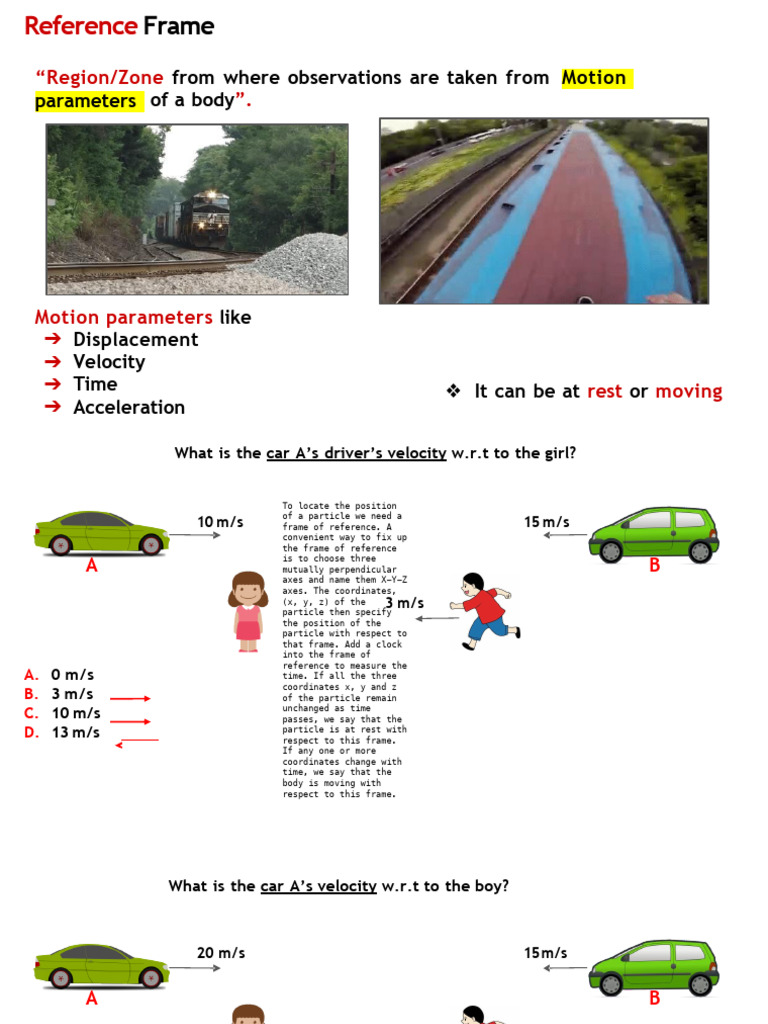 Frame of Refrence | PDF | Velocity | Mathematical Physics
