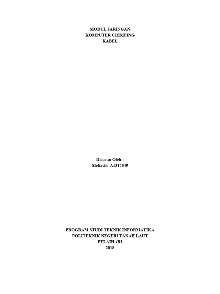 Panduan Crimping Kabel Jaringan | PDF