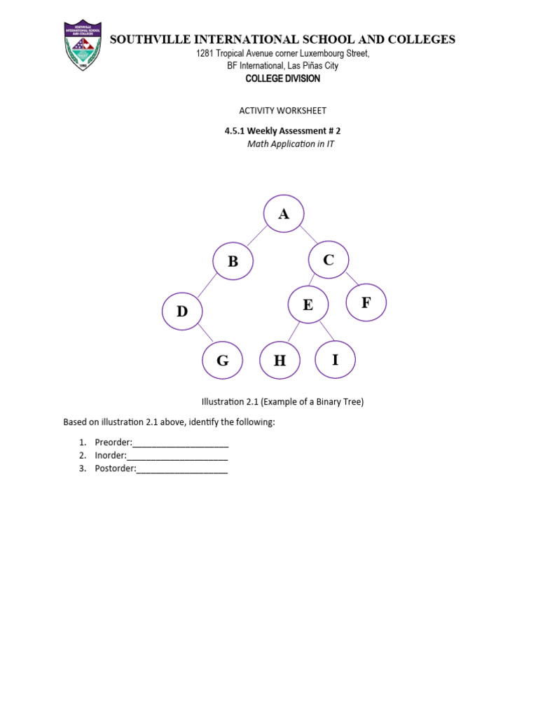 Weekly Assessment # 2 (Binary Trees) | PDF | Algorithms | Algorithms ... Weekly Assessment # 2 (Binary Trees) | PDF | Algorithms | Algorithms ...