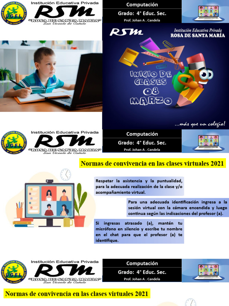 Normas de Convivencia en Clases Virtuales | PDF | Crecimiento personal ...