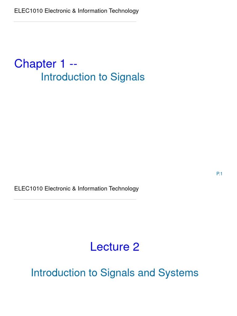 Chapter 1 Introduction to Signals_QS_archive | PDF | Harmonic | Spectral Density