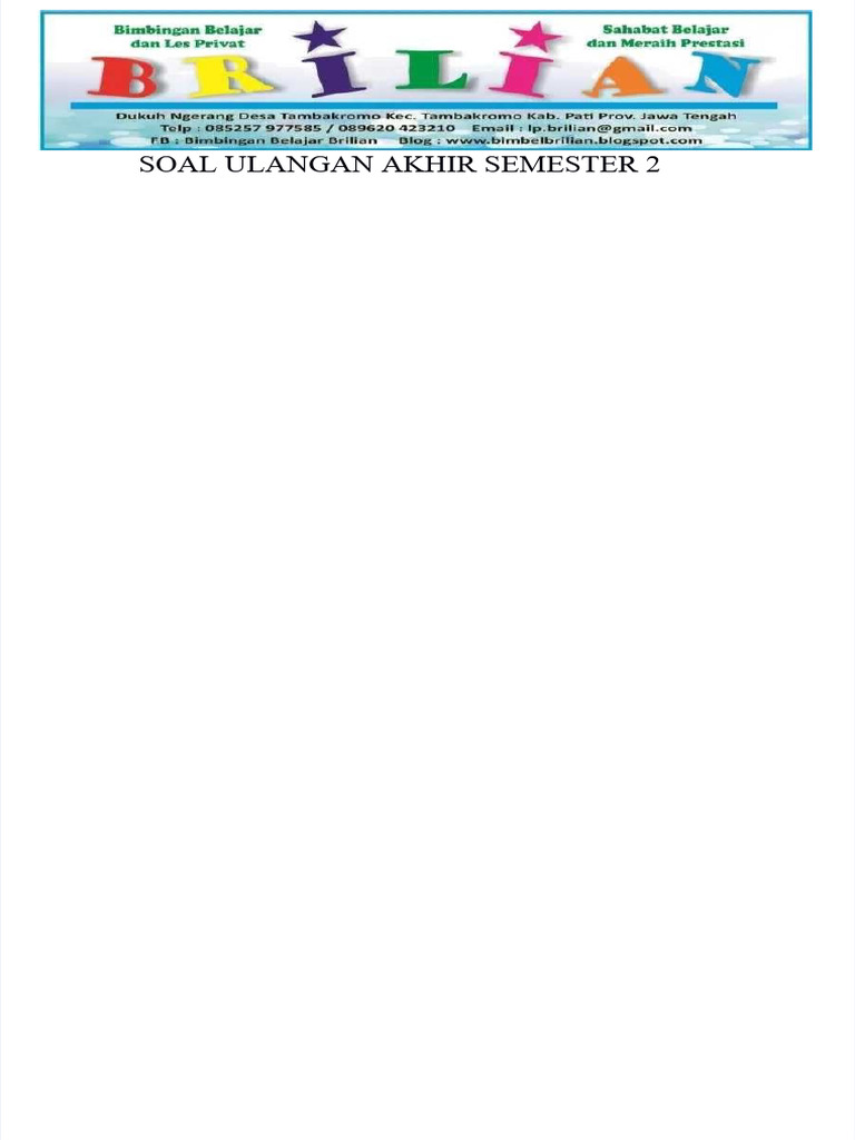 PDF Soal Uas Pai Kelas 2 SD Semester 2 Dan Kunci Jawabaan - Compress | PDF